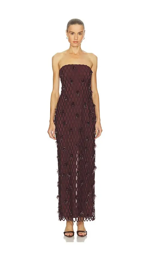 Simkhai Iridessa Bustier Gown - Brick