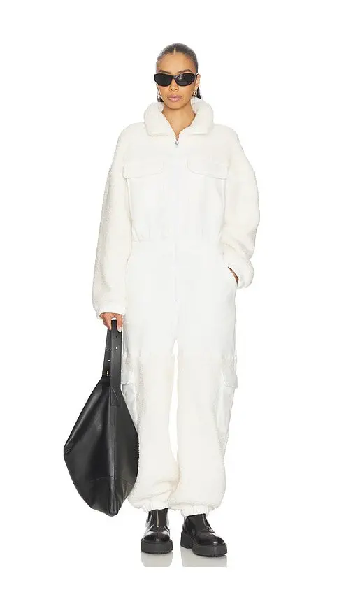 Free People X Sherpa Contrast Coverall Jumpsuit - Ivory
