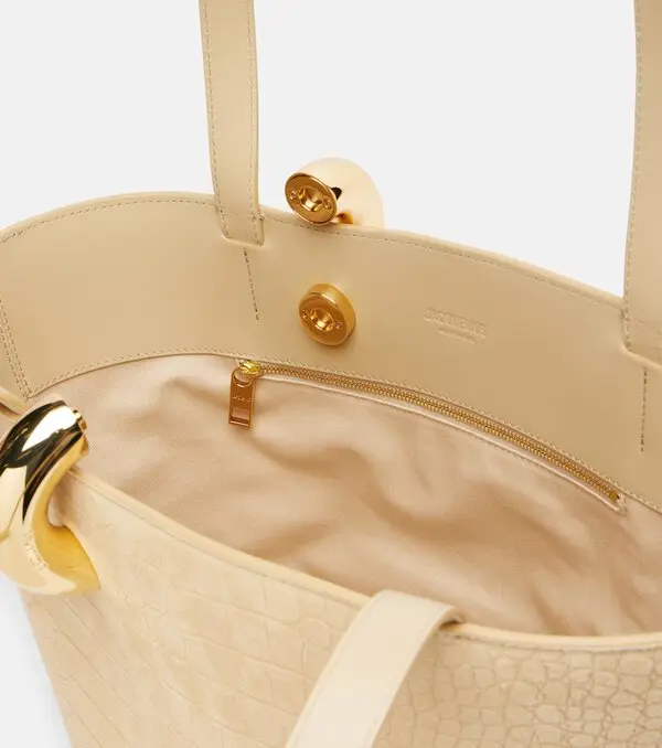 Jacquemus Le Bambola Croc-effect Suede Tote