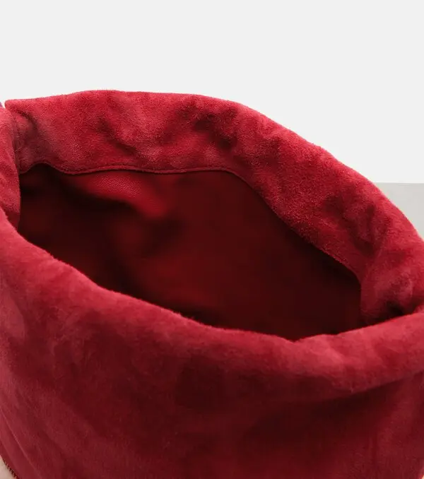 Alaïa Le Pochon Suede Bucket Bag - Red