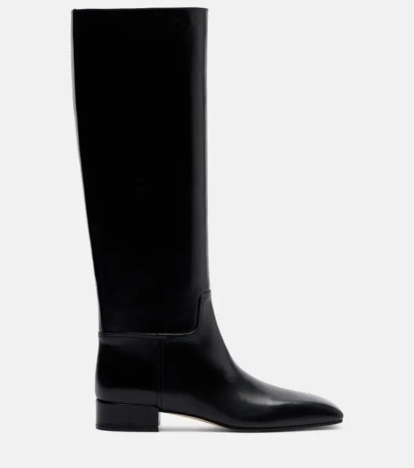 CHRISTEN Classic Square Leather Knee-high Boots
