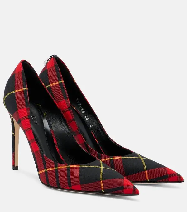 Alexander McQueen Skull Tartan Pumps - Red