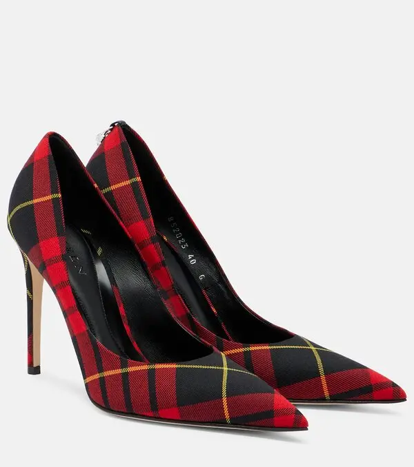 Alexander McQueen Skull Tartan Pumps - Red