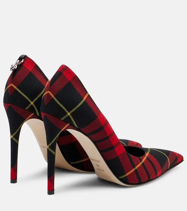 Alexander McQueen Skull Tartan Pumps - Red