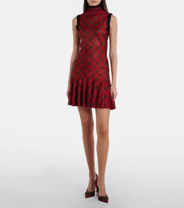 Alexander McQueen Skull Tartan Pumps - Red