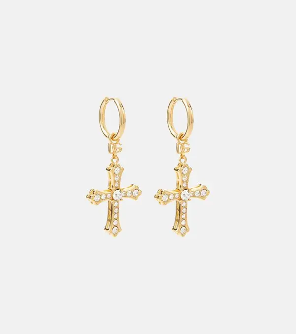 Dolce & Gabbana Crystal-embellished Drop Earrings - Gold