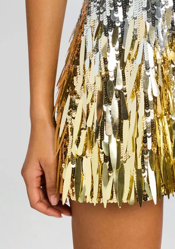 Retrofete Brianka Sequin Mini Dress - Gold/silver