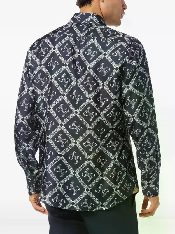 BILLIONAIRE Bb Monogram-print Shirt - Blue