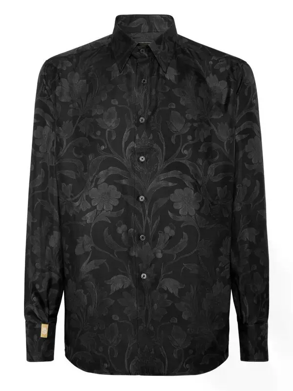 BILLIONAIRE Baroque-print Shirt - Black