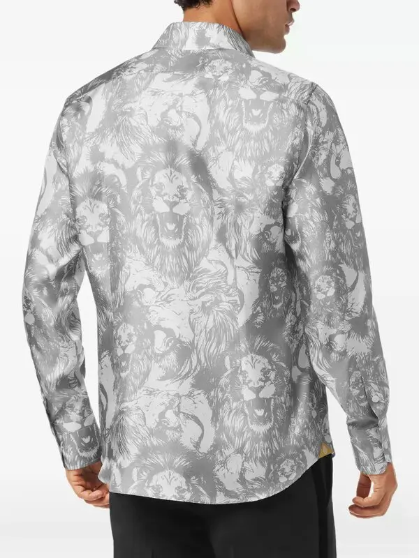 BILLIONAIRE Lion-print Shirt - White
