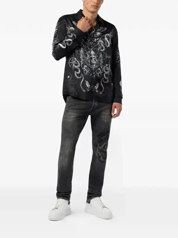 Philipp Plein Printed Silk Shirt