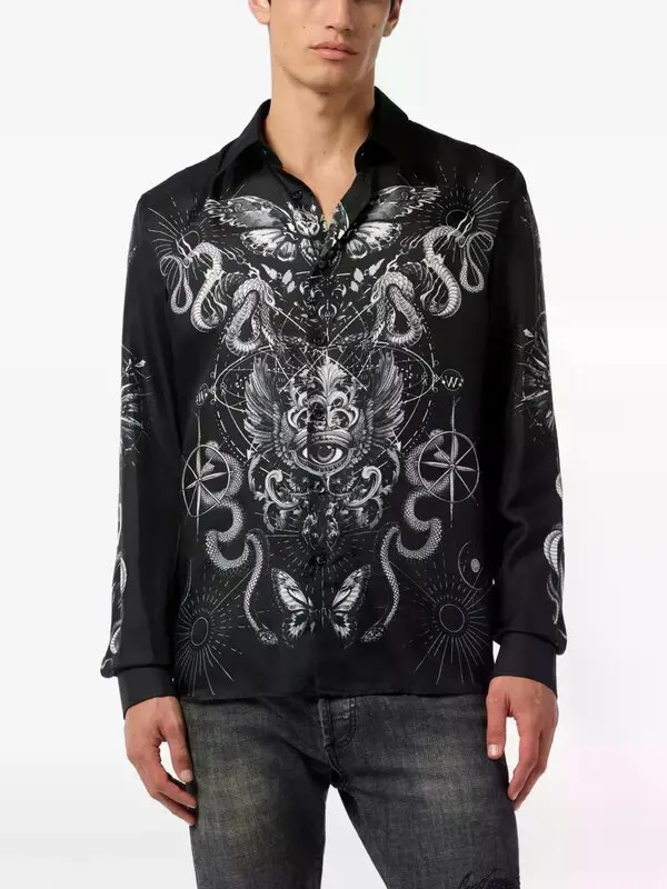 Philipp Plein Printed Silk Shirt