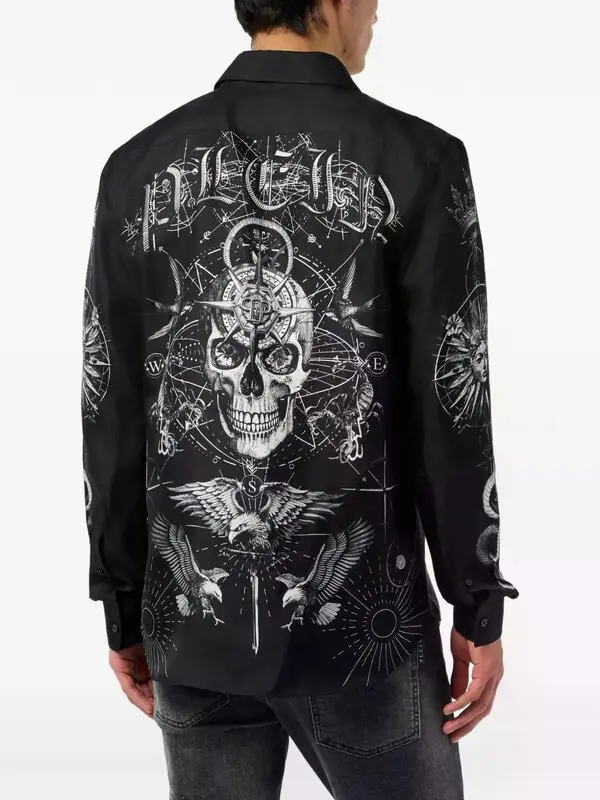 Philipp Plein Printed Silk Shirt