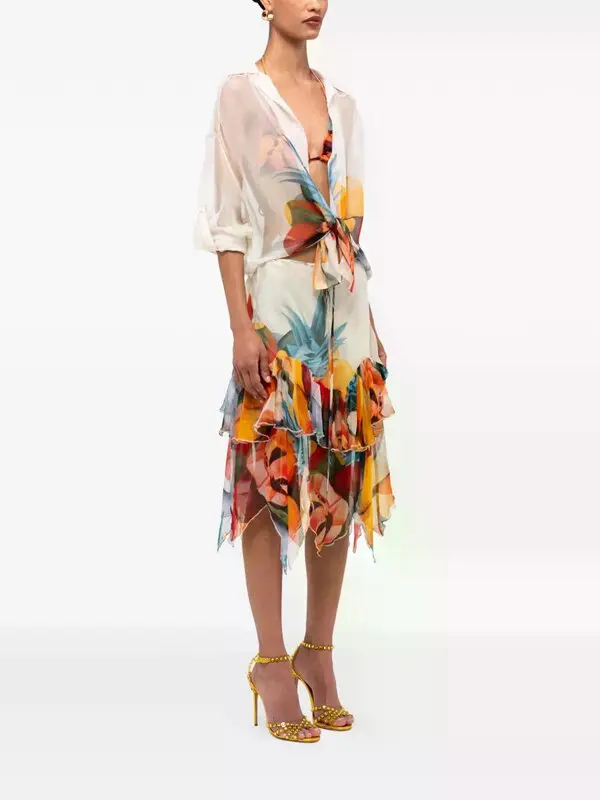 DONDE ESTEBAN Printed Chiffon Shirt