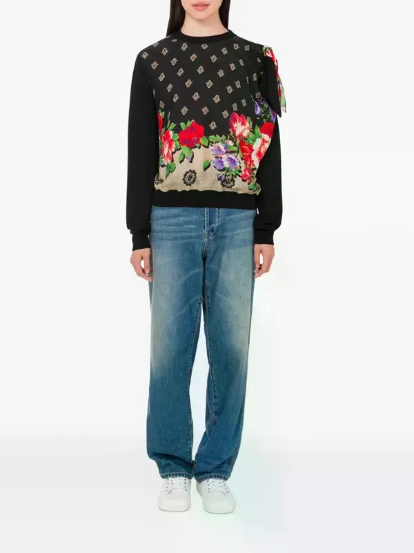 Moschino Floral-pattern Bow-detailed Sweater