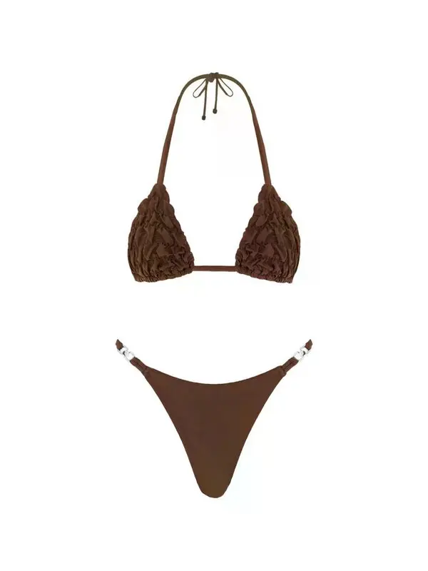 SELIA RICHWOOD Lia Textured Tie Bikini - Brown