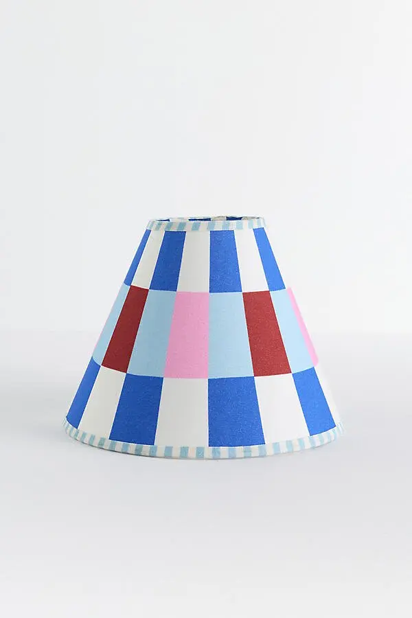 DAMSON MADDER Geometric Printed Empire Lamp Shade - Blue Stripe