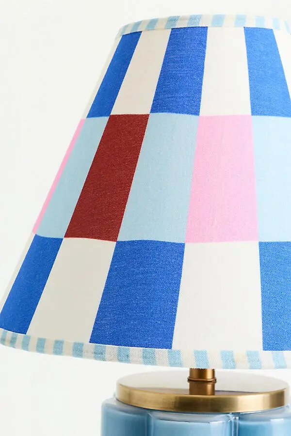 DAMSON MADDER Geometric Printed Empire Lamp Shade - Blue Stripe
