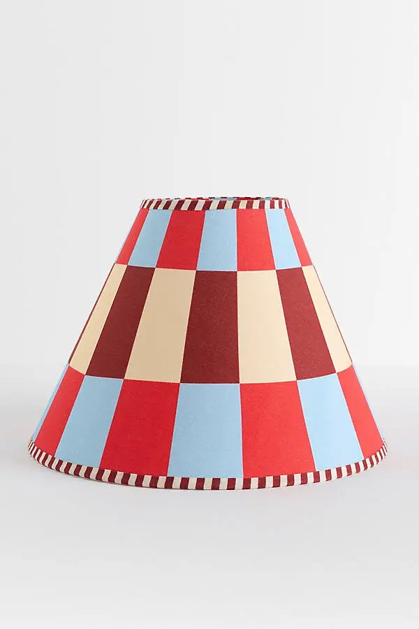 DAMSON MADDER Geometric Printed Empire Lamp Shade - Red Stripe