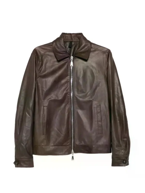 Tagliatore Jaxon Zip-up Leather Jacket - Brown