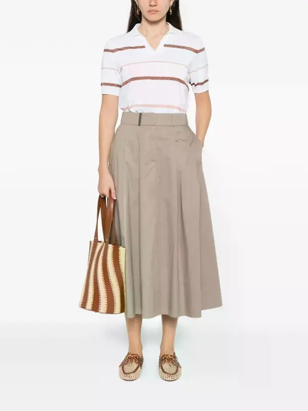 Peserico A-line Pleated Midi Skirt