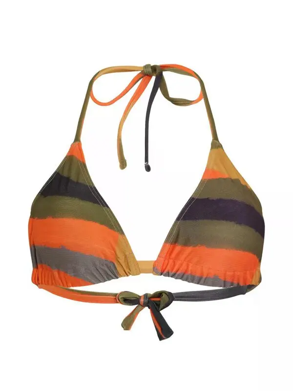 LYGIA & NANNY Striped Triangle Bikini Top - Orange