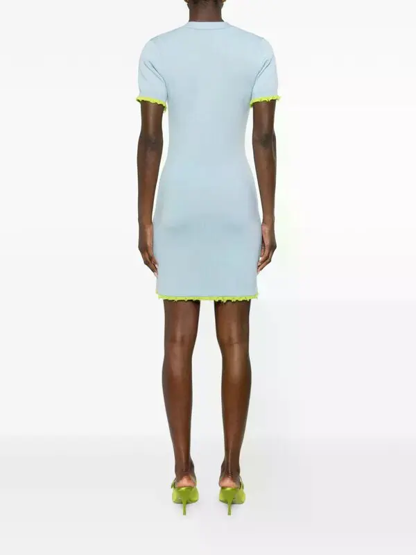 Casablanca Pearl-embellished Mini Dress - Blue