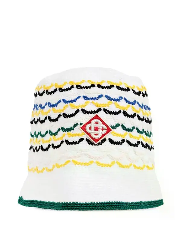 Casablanca Logo-embroidered Bucket Hat - White