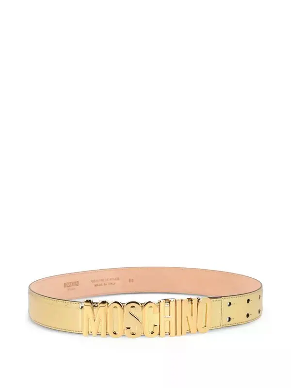 Moschino Logo-buckle Belt - Gold