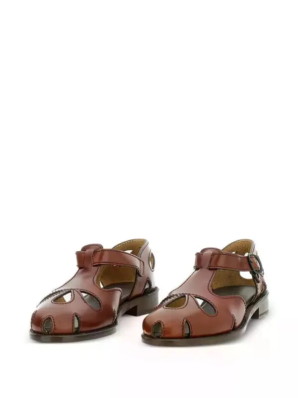 Hereu Floreta Cut-out Buckle Sandals - Brown