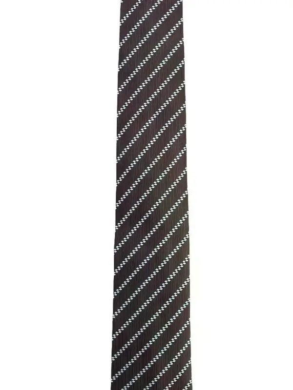 Giorgio Armani Striped Neck Tie - Brown