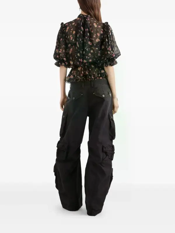 Dolce & Gabbana Floral Print Blouse With Ruffled Details