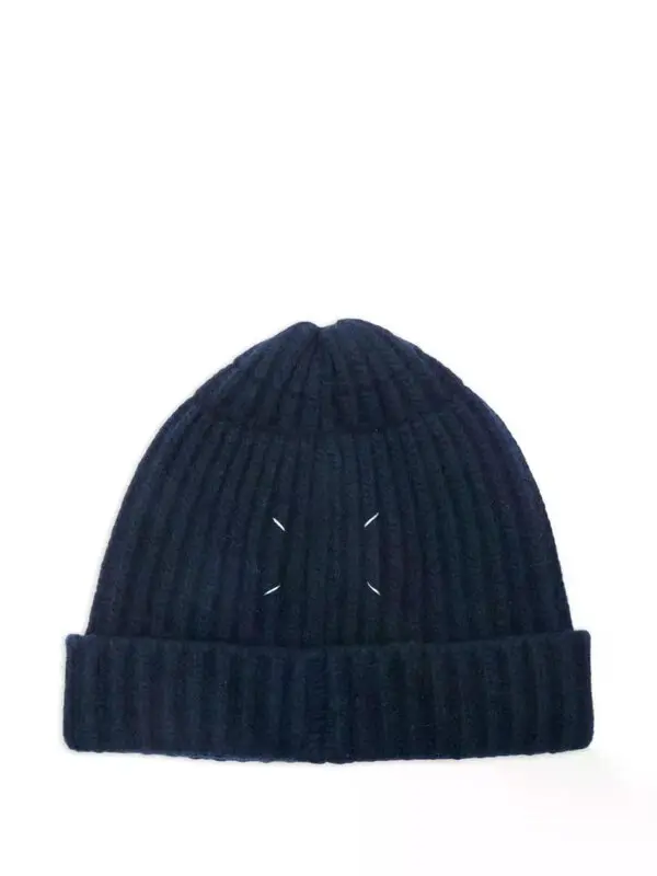 MAISON MARGIELA Ribbed-knit Beanie - Blue