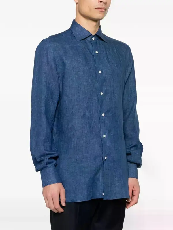 Isaia Buttoned Long-sleeve Shirt