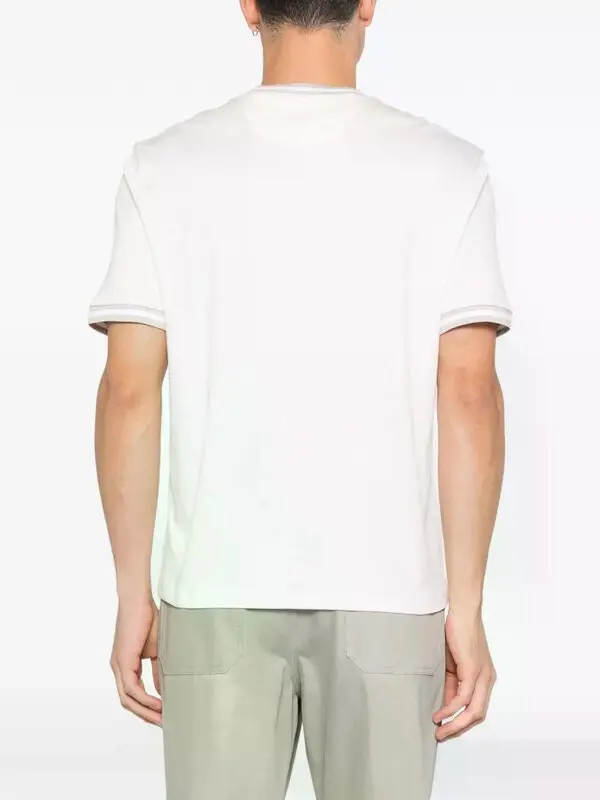 Eleventy Ribbed-trim T-shirt - White
