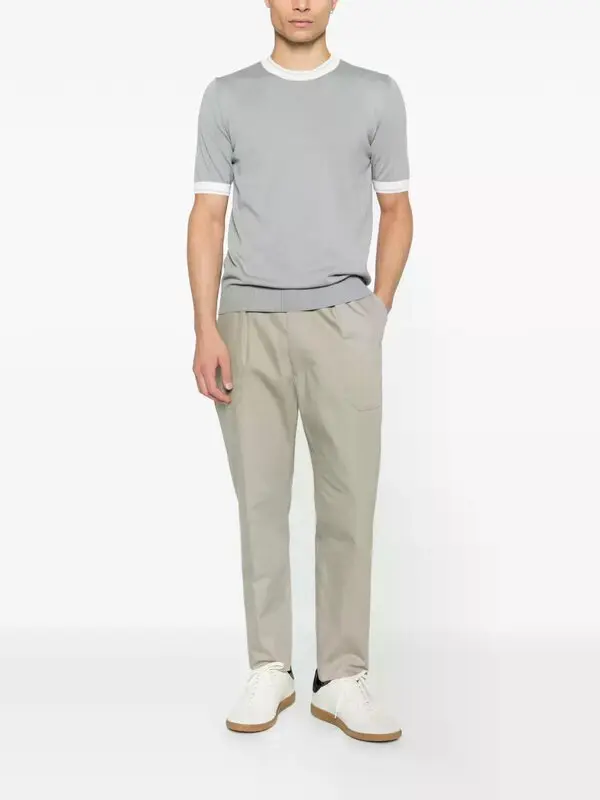 Eleventy Contrast-trim T-shirt - Blue