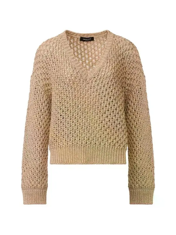 Fabiana Filippi V-neck Long Sleeve Sweater - Neutrals