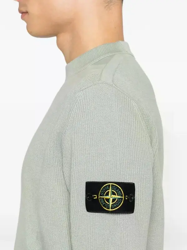 Stone Island Ribbed Crew-neck Sweater - Green