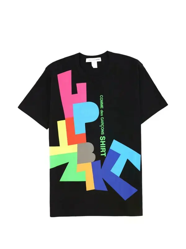 Comme Des Garçons Geometric-print T-shirt - Black