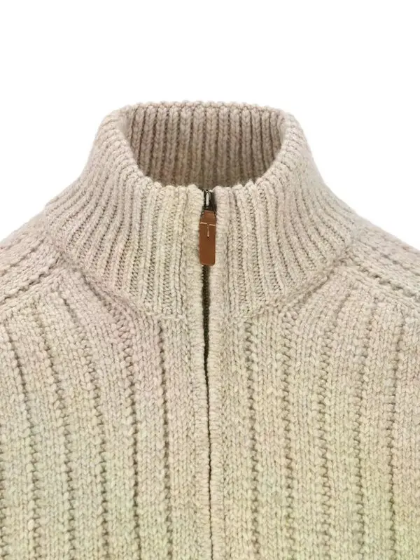 TOD'S Zip-up Ribbed Cardigan