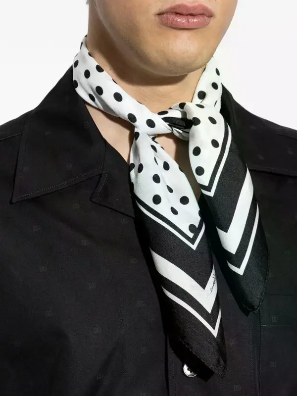 Dolce & Gabbana Polka-dot Silk Scarf
