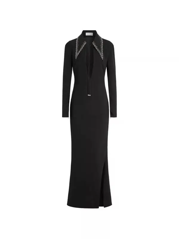 16Arlington Elis Embellished Collared Maxi Dress