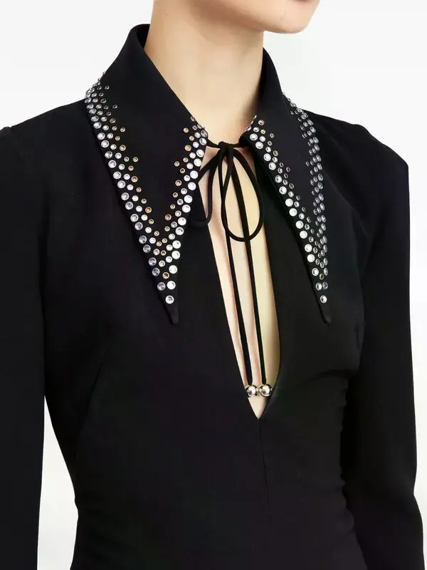 16Arlington Elis Embellished Collared Maxi Dress