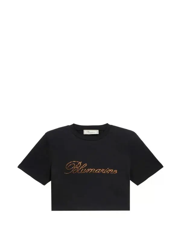 Blumarine Logo-print Jersey T-shirt - Black