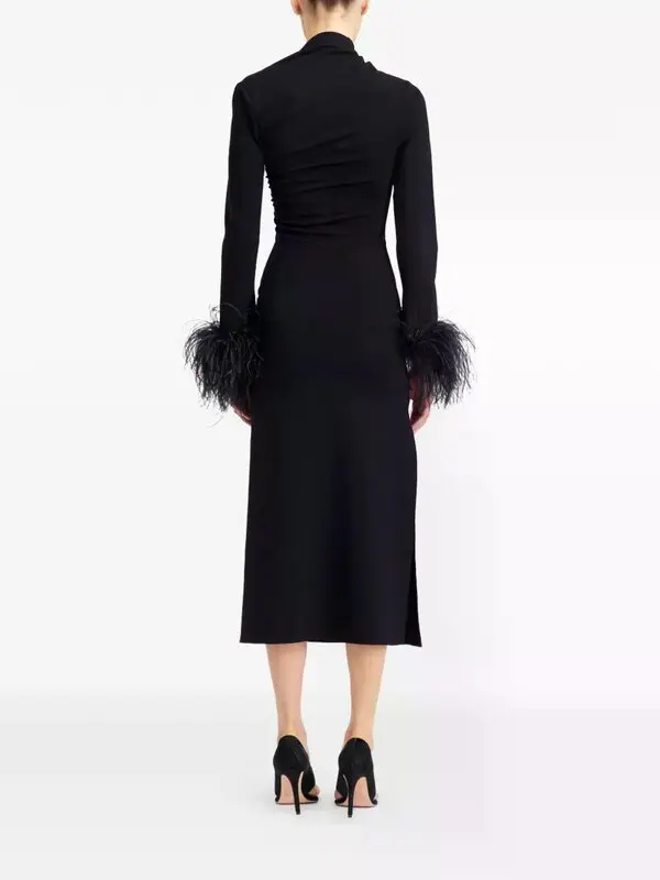 16Arlington Feather-trim Midi Dress