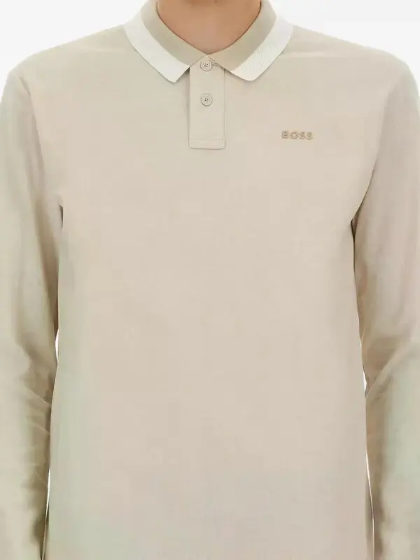 BOSS Long Sleeve Pique Polo Shirt