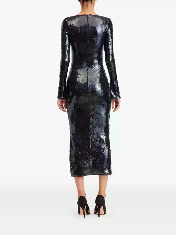 16Arlington Solaria Sequin Embellished Midi Dress - Black