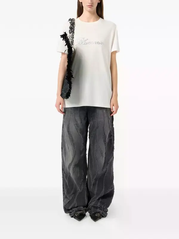 Blumarine Logo-embroidered Jersey T-shirt