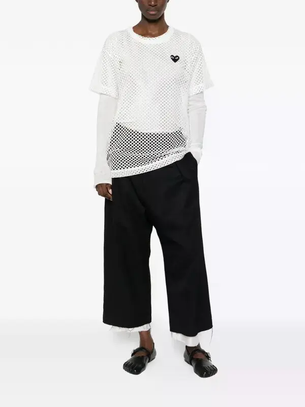 Play Comme Des Garcon Mesh Logo-patch T-shirt