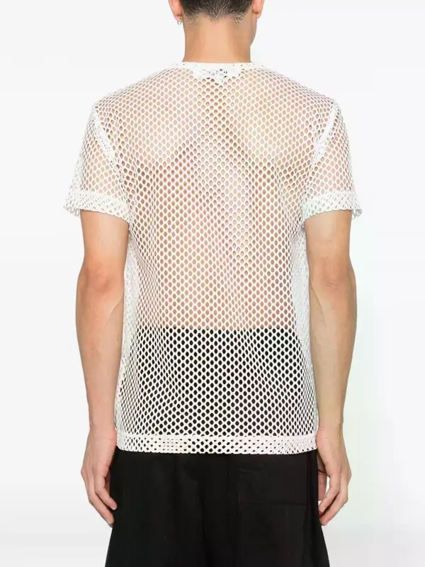 Play Comme Des Garcon Mesh Logo-patch T-shirt